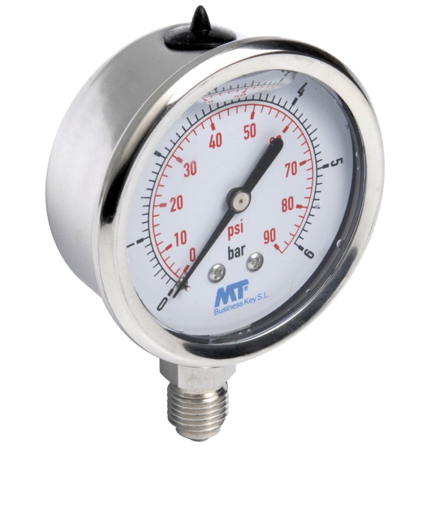 MANOMETRU INOX TIP BOURDON CU GLICERINĂ DN63 – ALFAPLAST